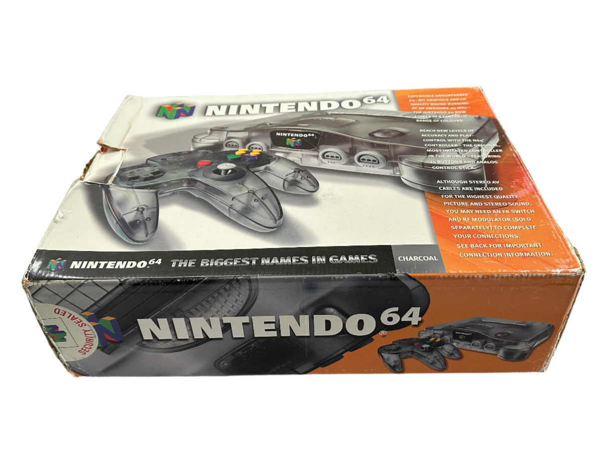 Nintendo 64 N64 Charcoal Clear Black Funtastic Console Complete In Box ...