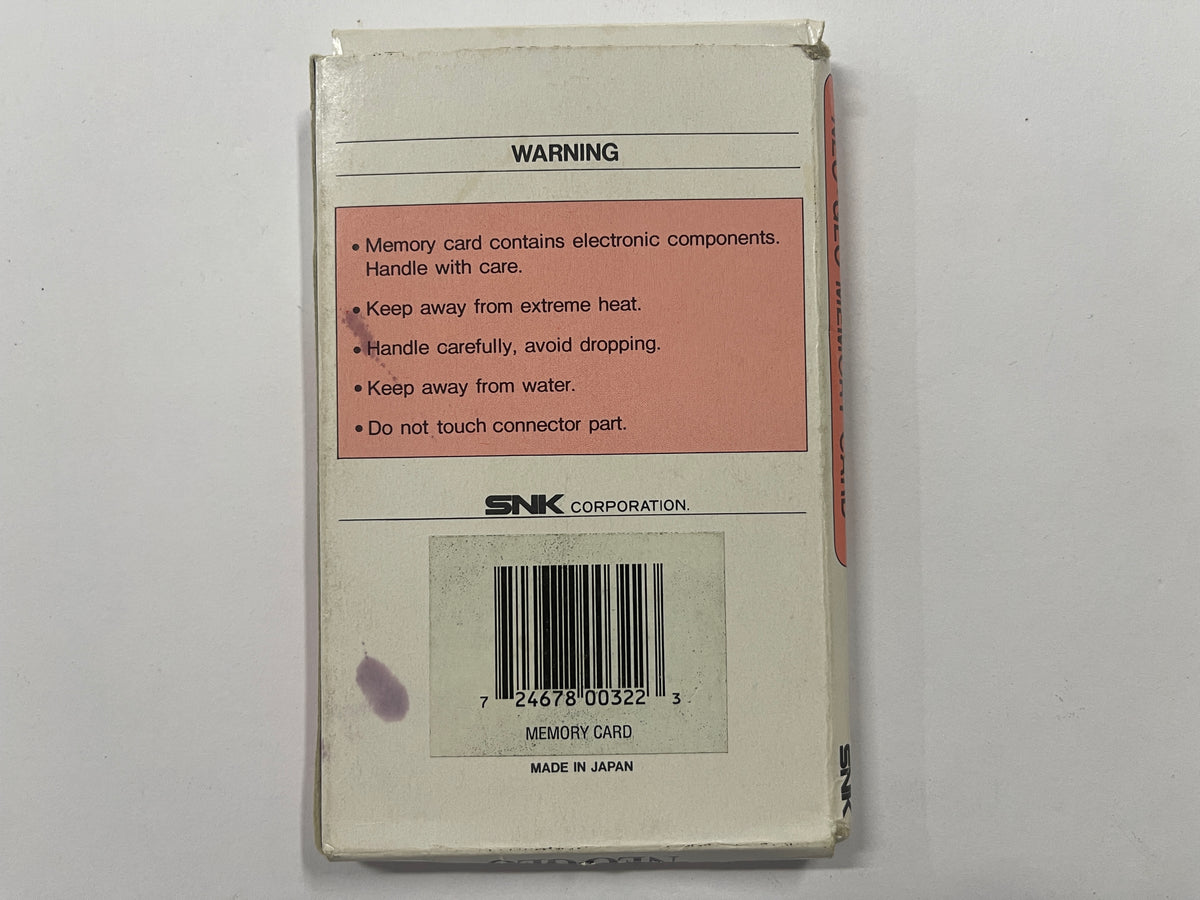 Genuine Neo Geo AES Memory Card Complete In Box – The Game Experts