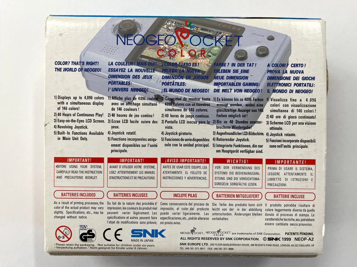 Neo Geo Pocket Color Console Blue Complete In Box – The Game Experts
